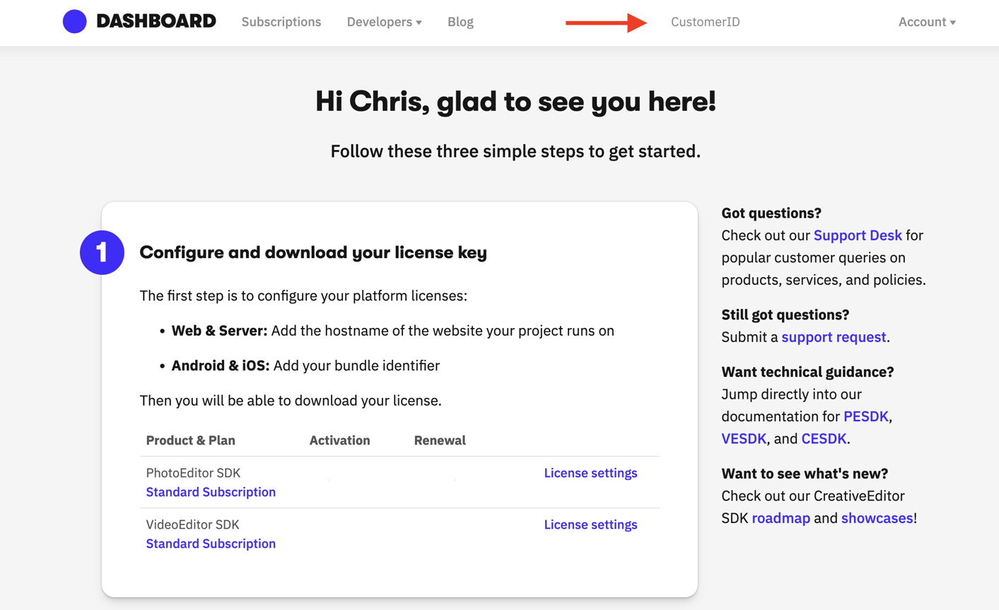 Where can I find my customer ID?
