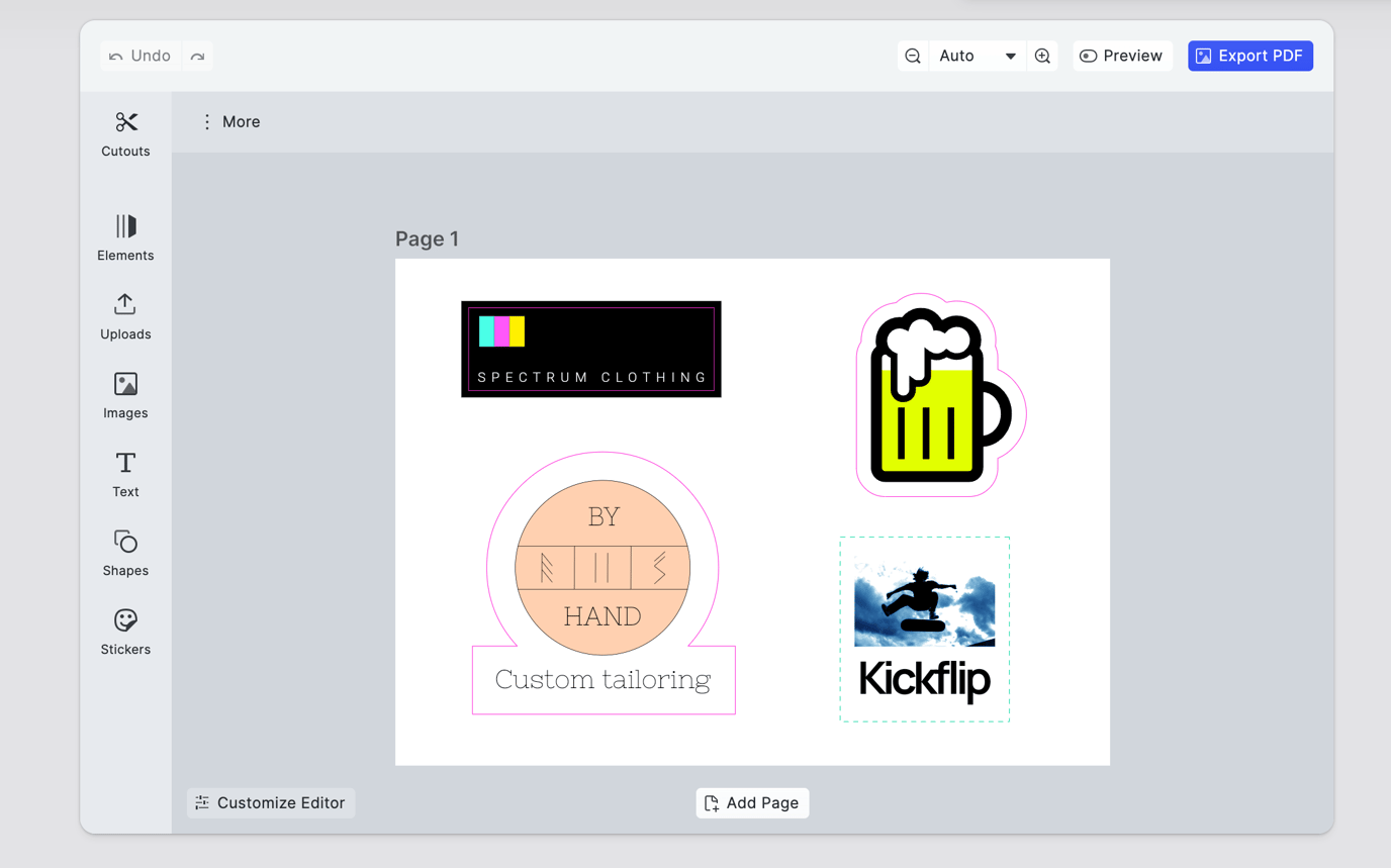 How can I create Custom Cutout lines for Web-to-Print projects?