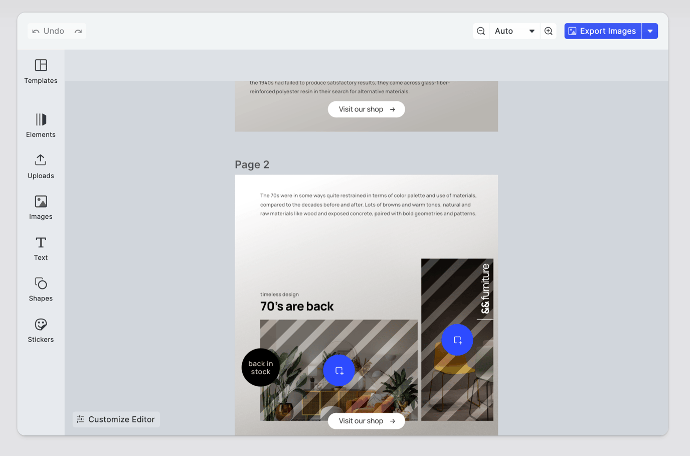 Can I use a standard user menu for interfaces?